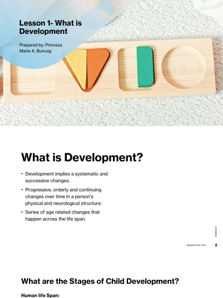 Lesson 1 - What Is Child Developmentt | PDF | Child Development | Emotions