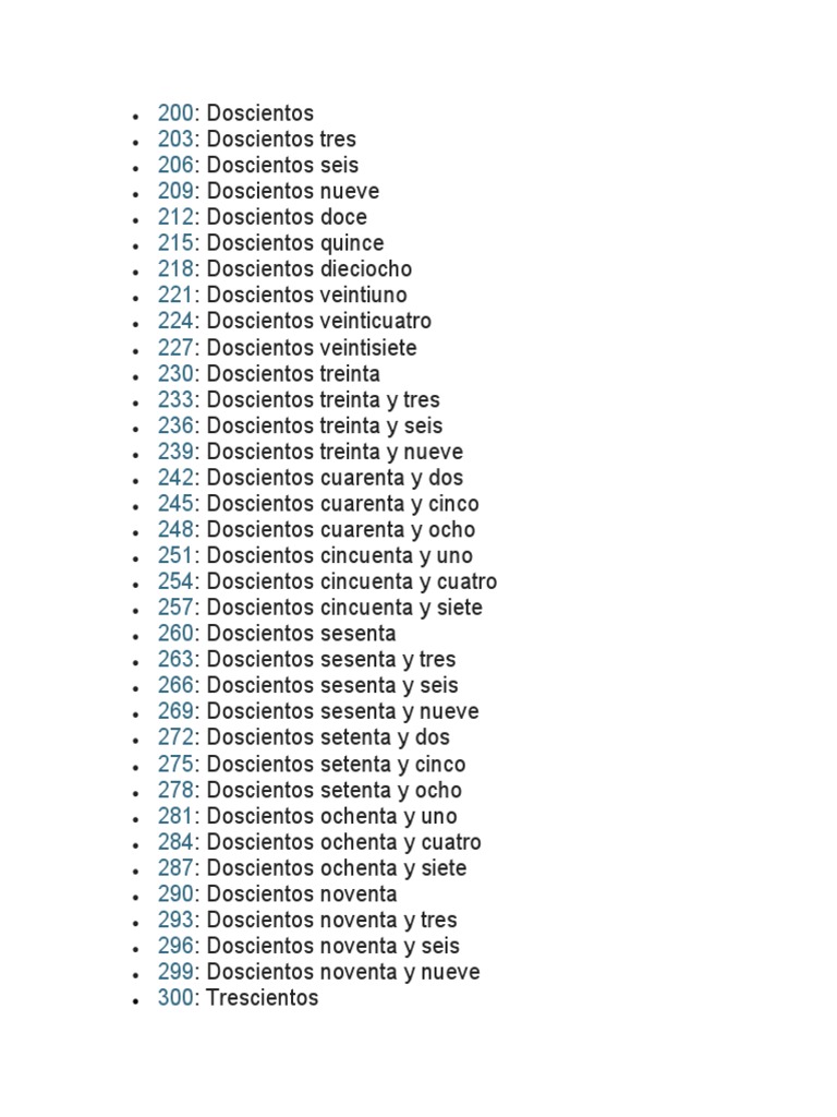 Numeros de 3 3n 3 200-300 | PDF