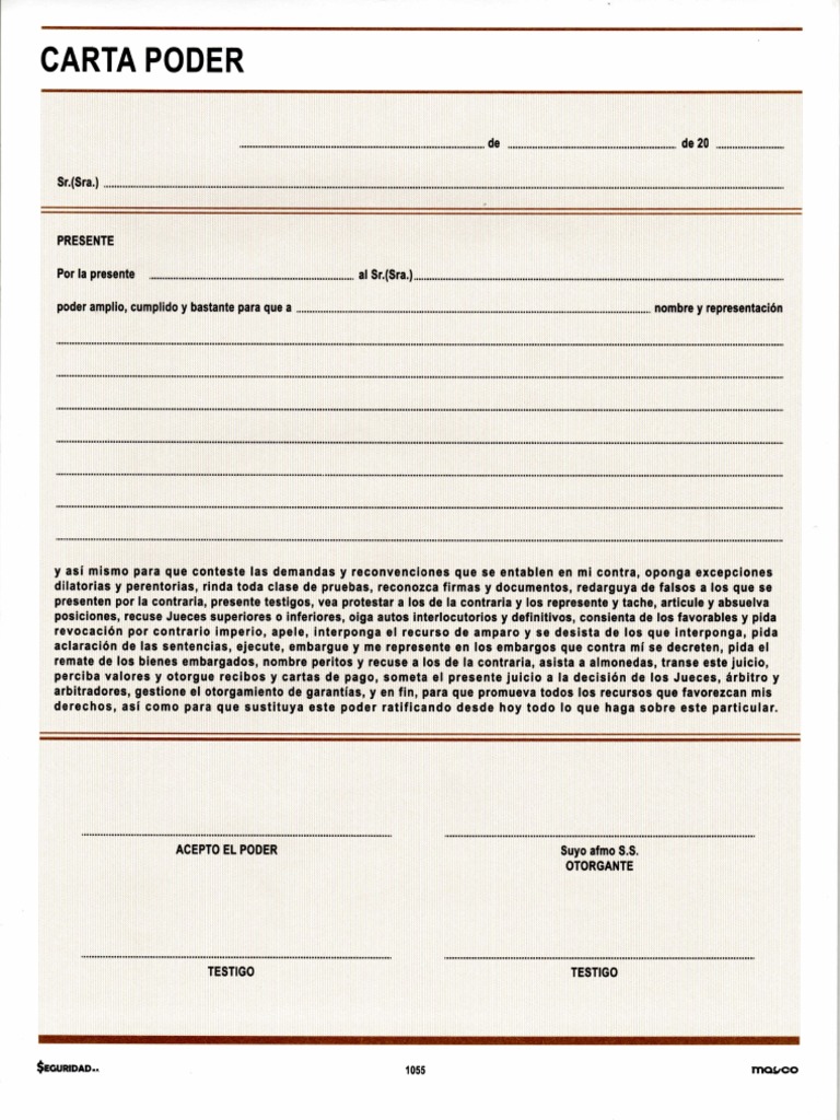 Carta Poder Color | PDF
