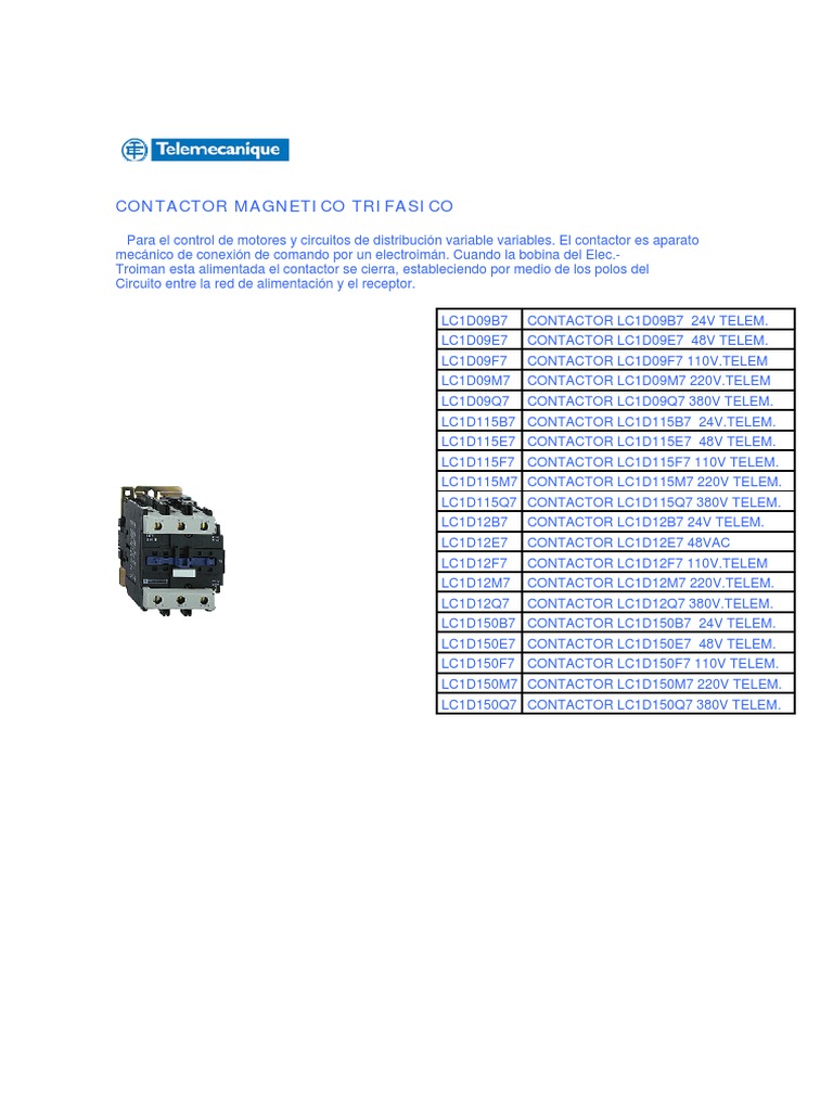 Contactor Magnetico Trifasico | PDF