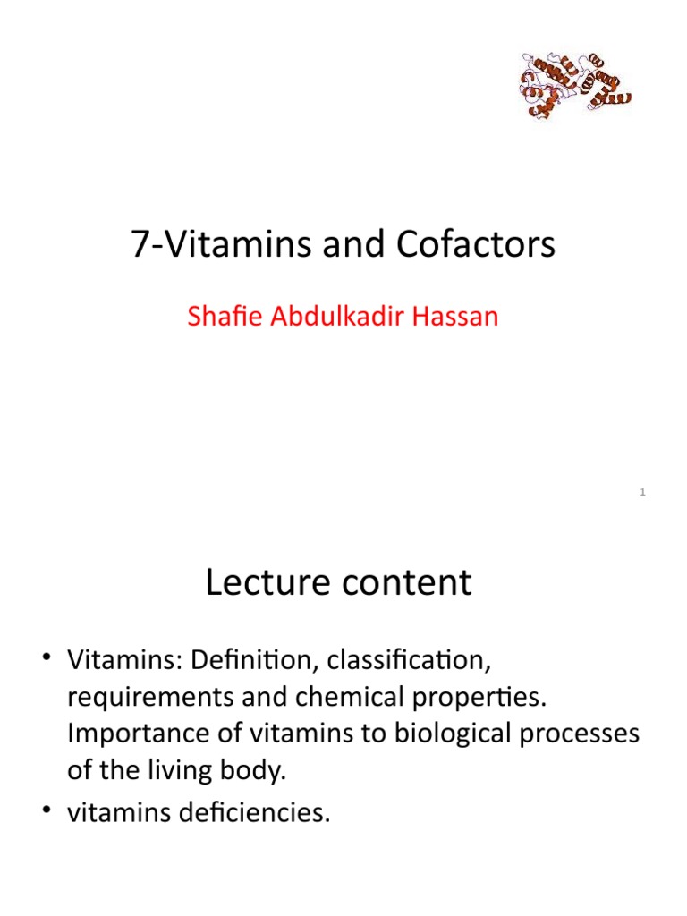 7-Vitamins and Cofactors | PDF | Cofactor (Biochemistry) | Nicotinamide Adenine Dinucleotide