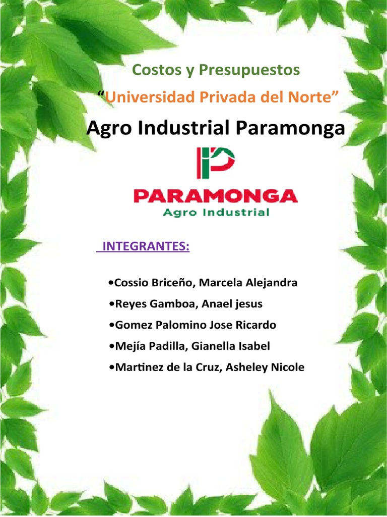 Agro Industrial Paramonga S.A.A. | PDF | Azúcar | Dieta y nutrición