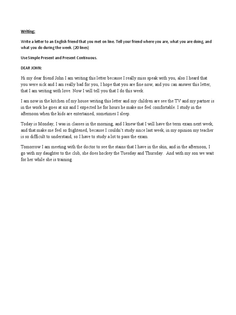 5-Writing Present | PDF