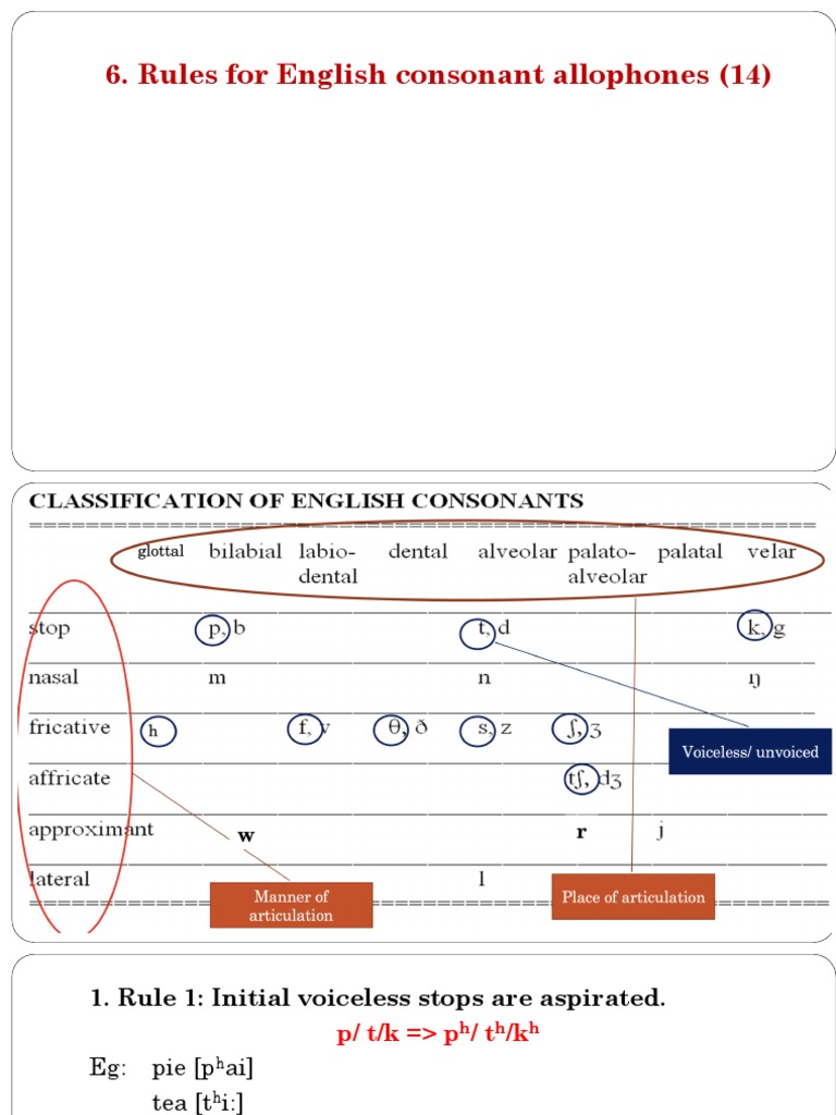 14 Rules - Lecture 4 Phonetic & Phonology | Download Free PDF | Consonant | Linguistics