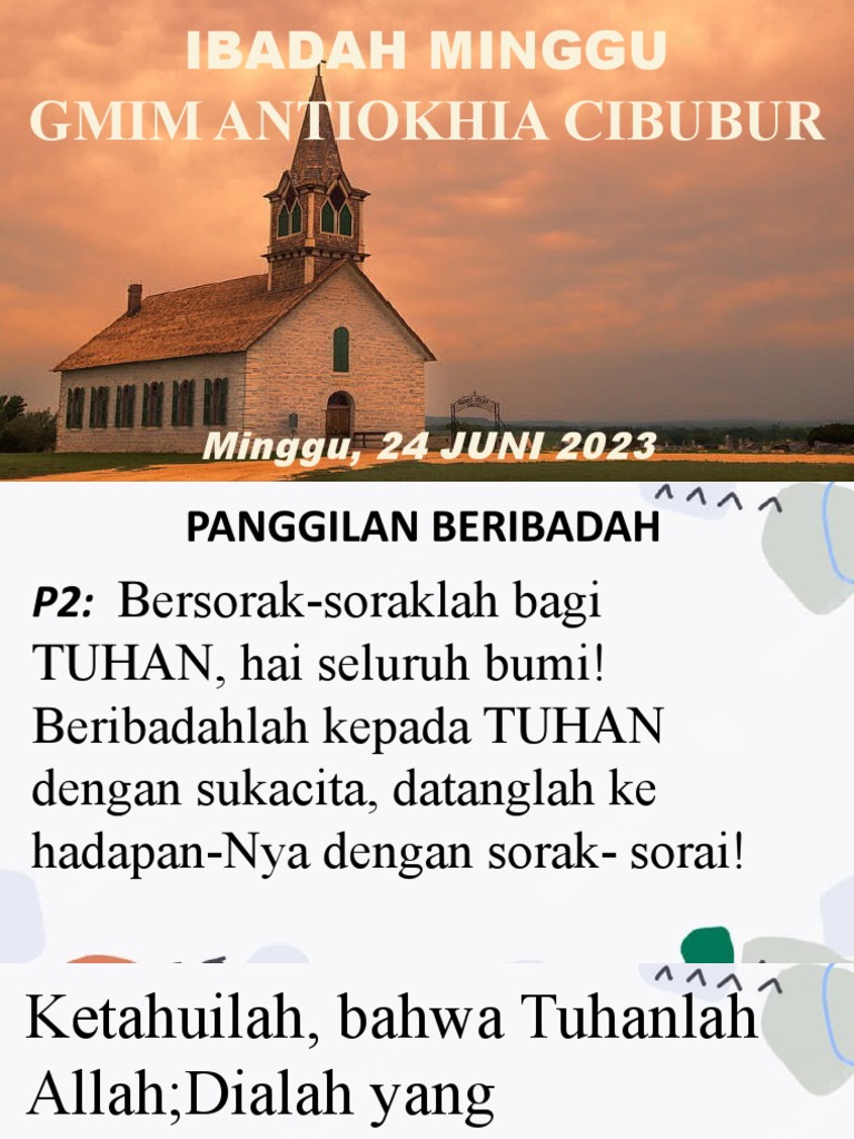 PPT. Ibadah Minggu 25 Juni 2023 | PDF
