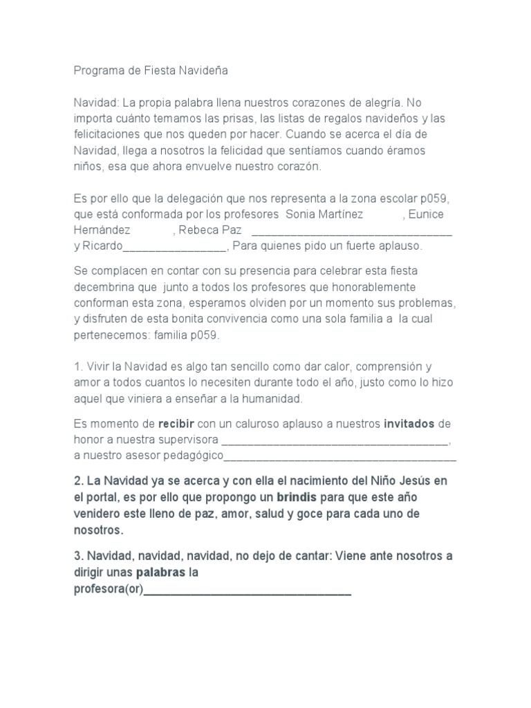 Programa de Fiesta Navideña | PDF | Navidad | Amor