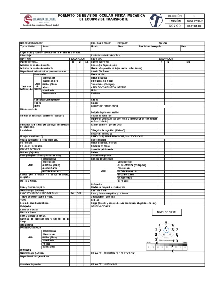 Check List 2023 | PDF | Camión | Vehículos