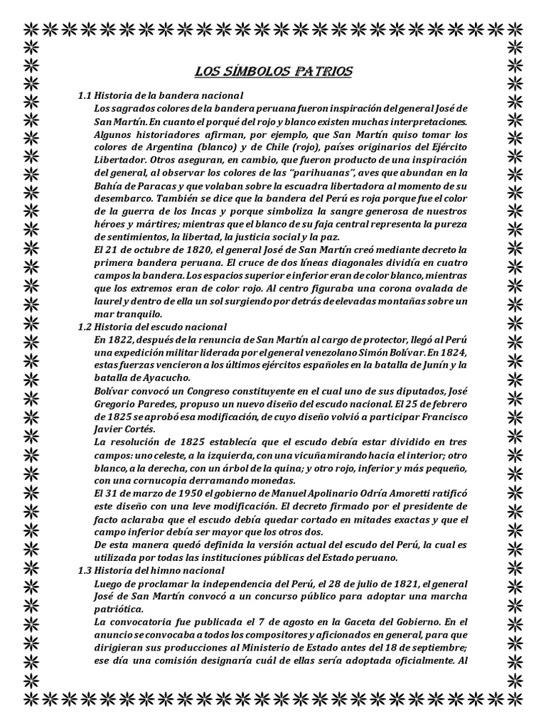 Los Símbolos Patrios | PDF | América del Sur