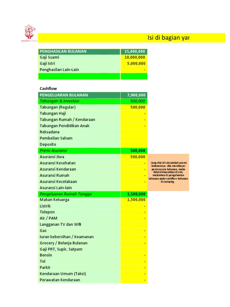 Cash Flow Dan Financial Check Up Sakinah Finance | PDF