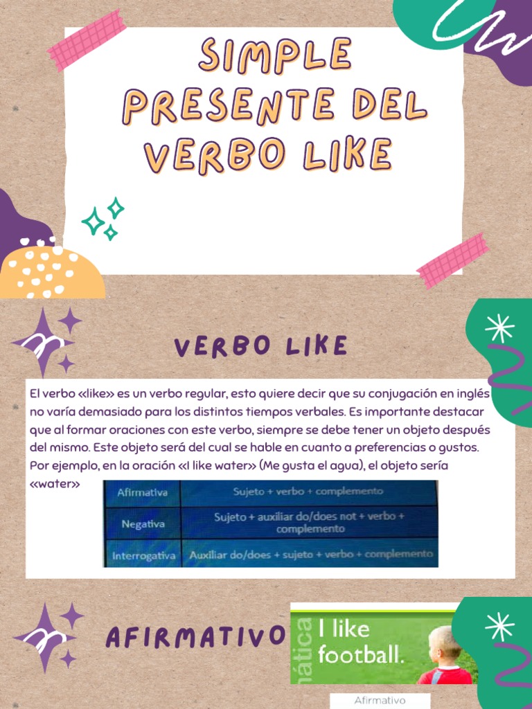 Simple Presente Del Verbo Like | PDF