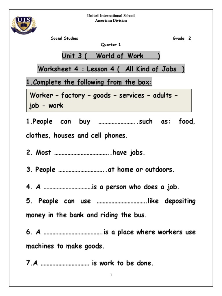 Worksheet 4 Grade 2 | PDF | Computers | Career & Growth
