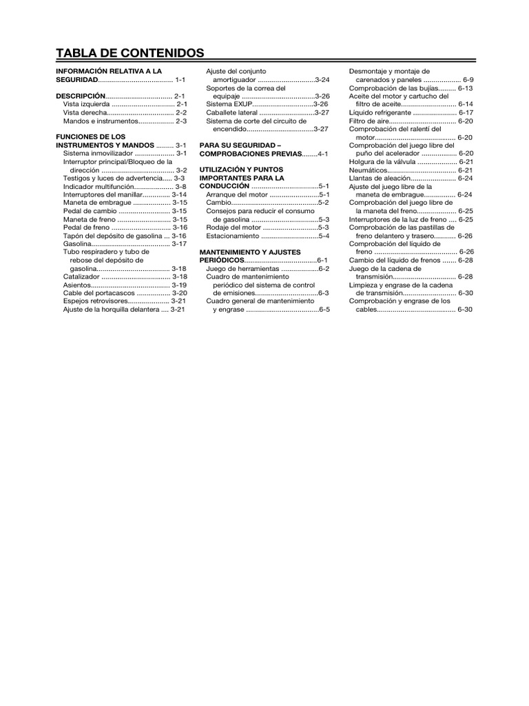 Manual Yamaha YZF-R6 (2014) (Español - 112 Páginas) | PDF | Carros ...