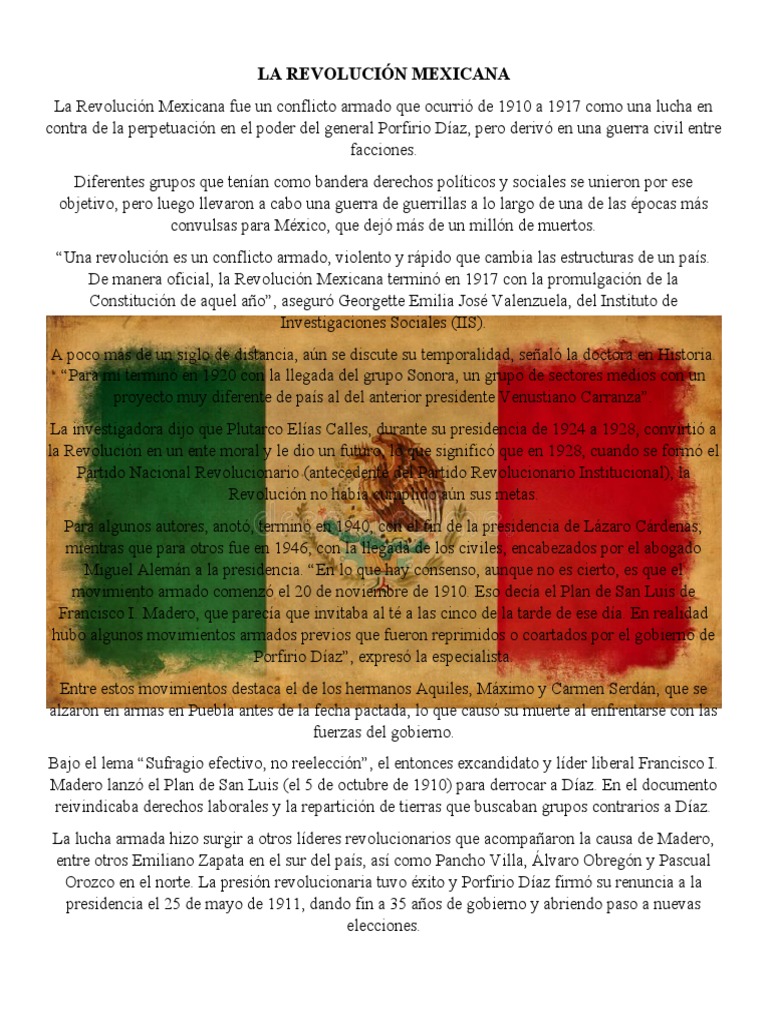 La Revolución Mexicana | PDF | revolución mejicana | México