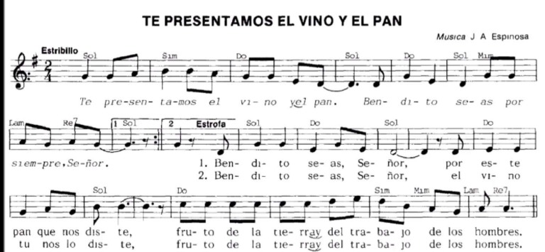 Te Presentamos El Vino y El Pan - Espinoza (GM) | PDF