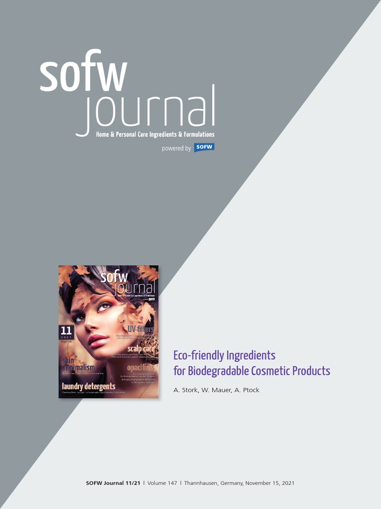 SOFW - Eco Friendly Ingredients For Biodegradable Cosmetic Products ...