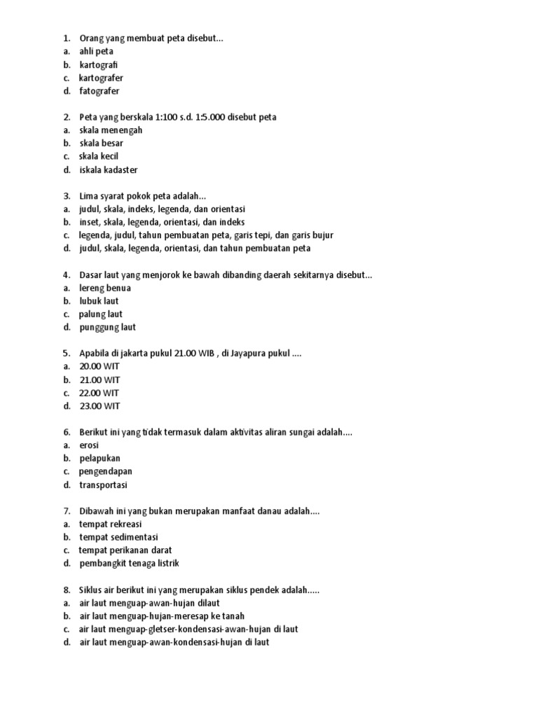 Soal Latihan Osn Ips | PDF | Perjalanan