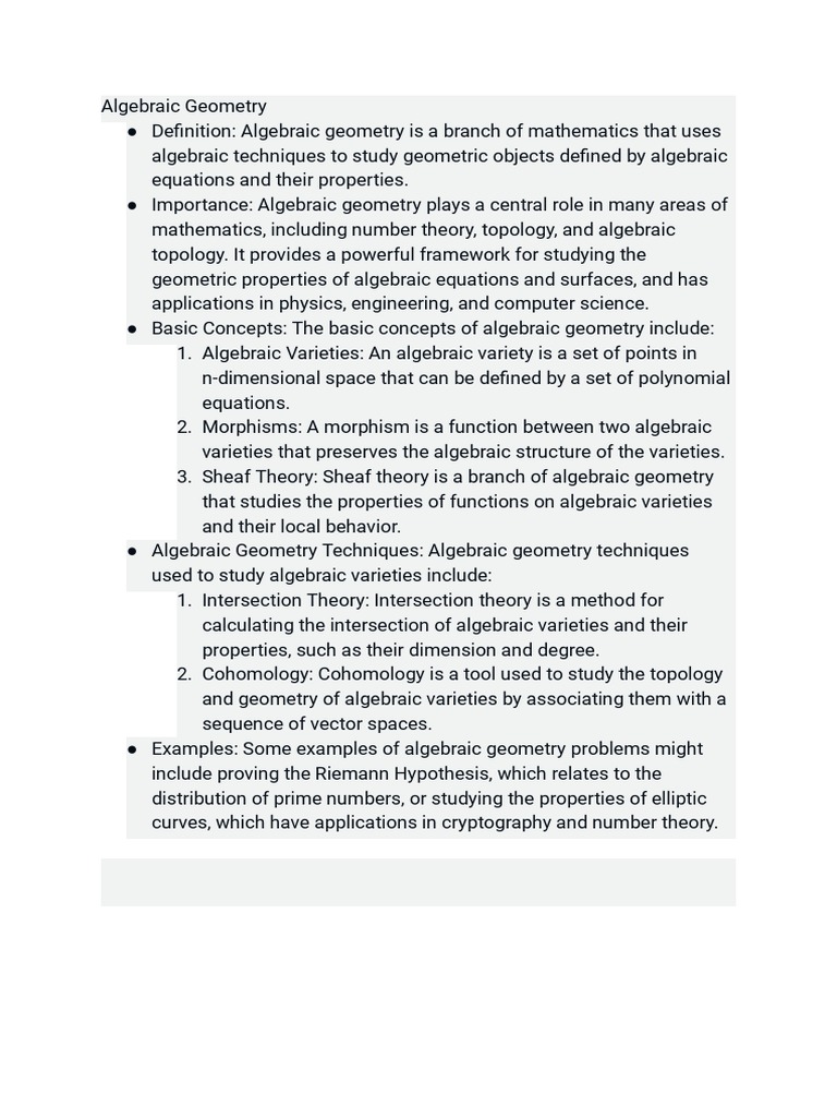 Algebraic Geometry | PDF | Teaching Methods & Materials | Science ...