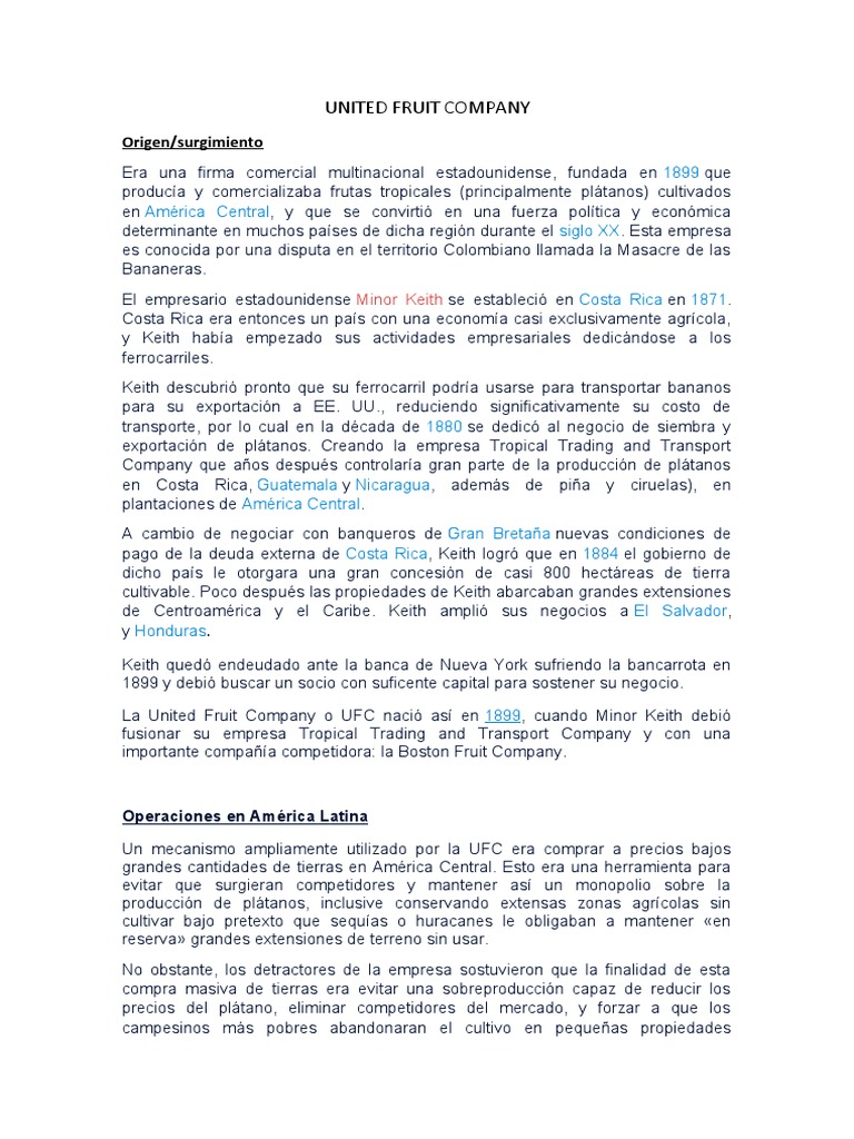 United Fruit Company | PDF | Economias