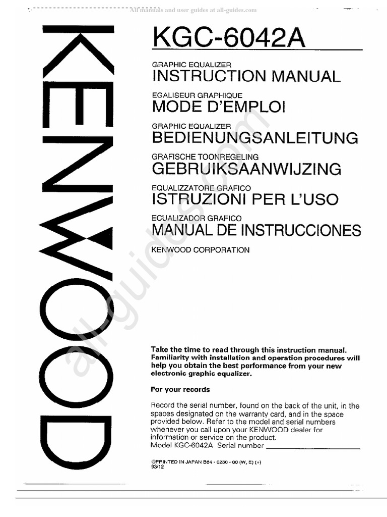 Kenwood KGC 6042a Operation User S Manual 17 | PDF
