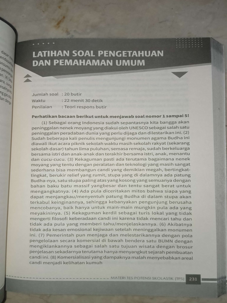 Latihan Soal Pengetahuan Dan Pemahaman Umum UTBK | PDF