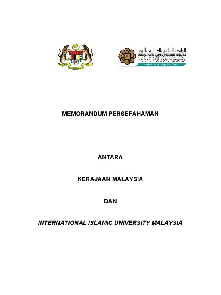 rsm07042023 - MoU IIUM EWS - Clean Template MoU UKM | PDF