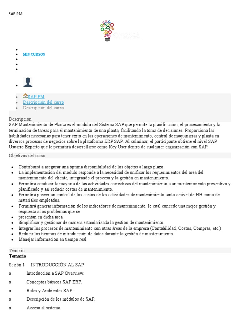 Sap PM | PDF | Planificación de recursos empresariales | Informática
