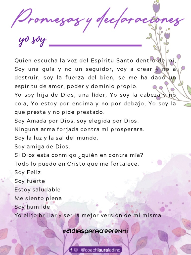 Yo Soy: Promesas y Declaraciones | PDF