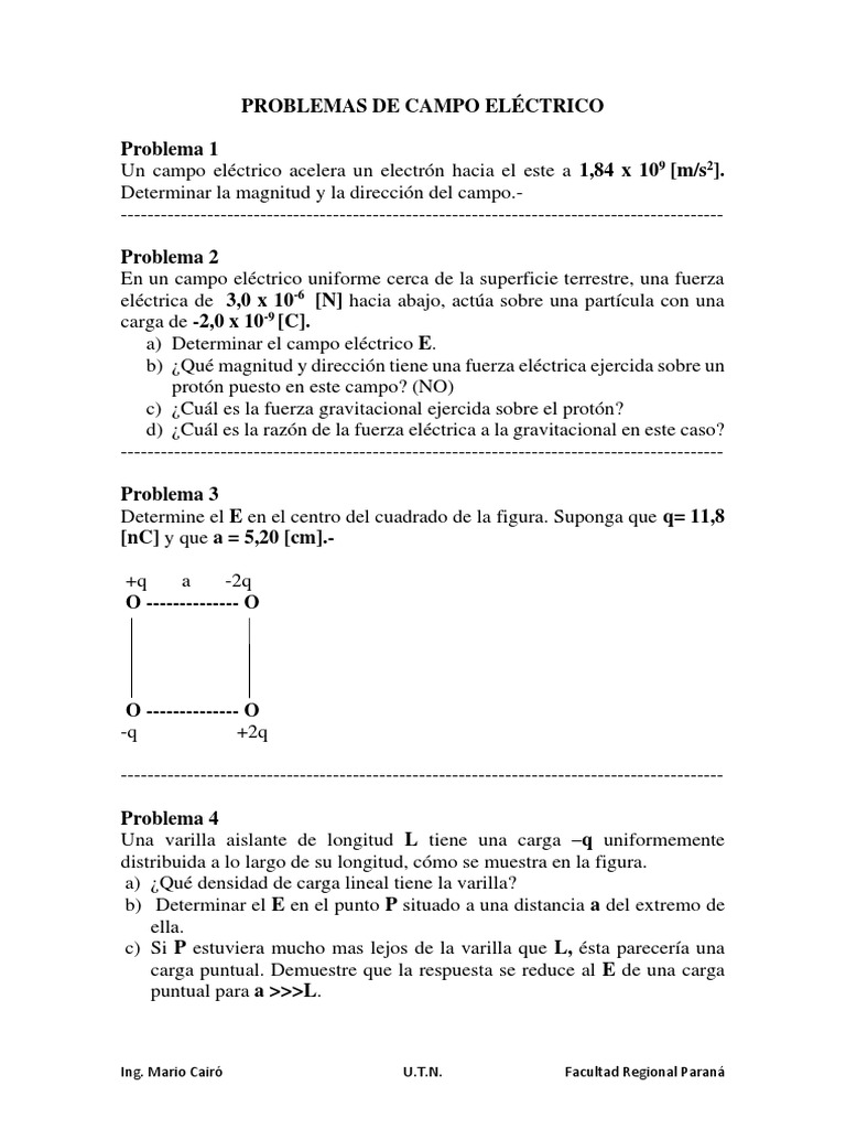 Campo Eléctrico - EST-1 | PDF | Electrón | Fuerza