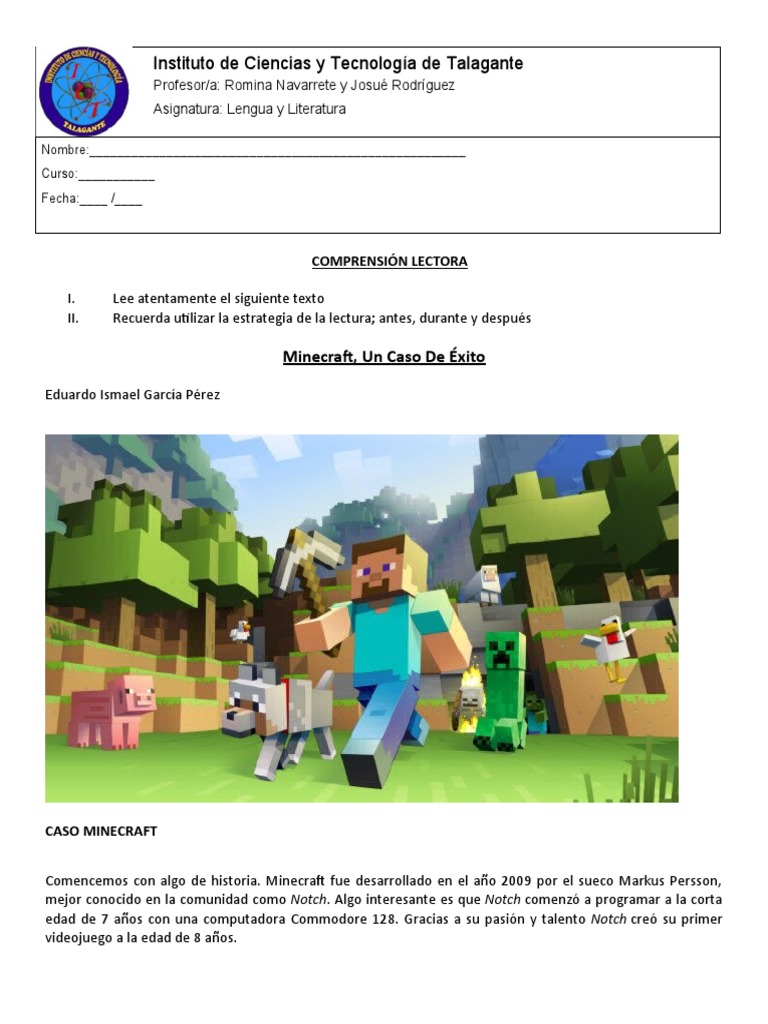 Comprensión Lectora Ict2023 | Descargar gratis PDF | Minecraft