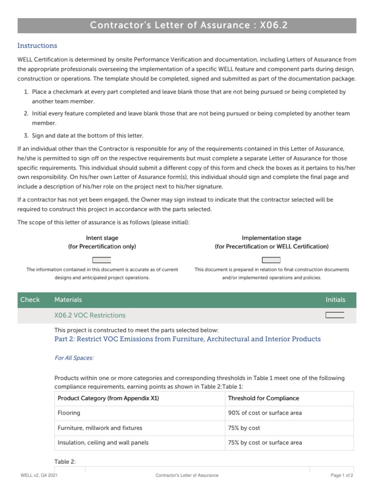WELL v2, Q4 2021-LOA-Contractor- (3) | PDF | Volatile Organic Compound ...