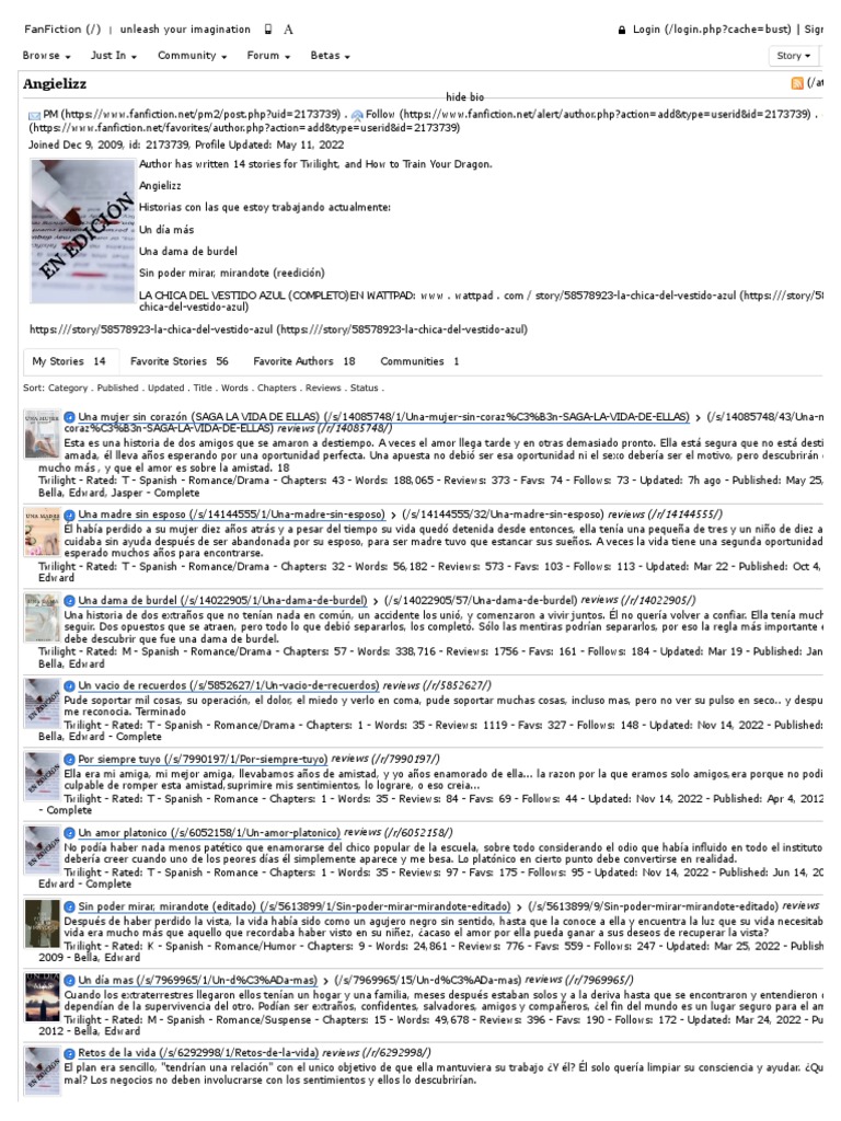 Angielizz - FanFiction | PDF | Crepúsculo (serie de novelas) | Amor