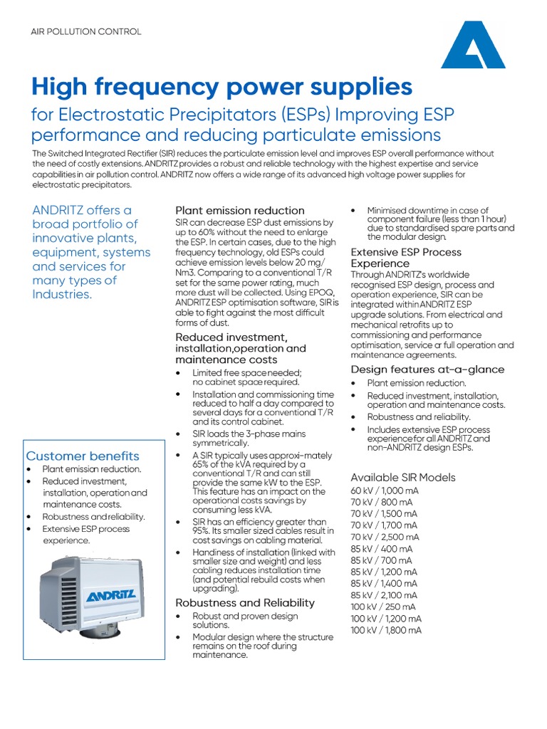 SIR4 Product Info V2 R1 V3718870 Andritz | PDF | Technology & Engineering