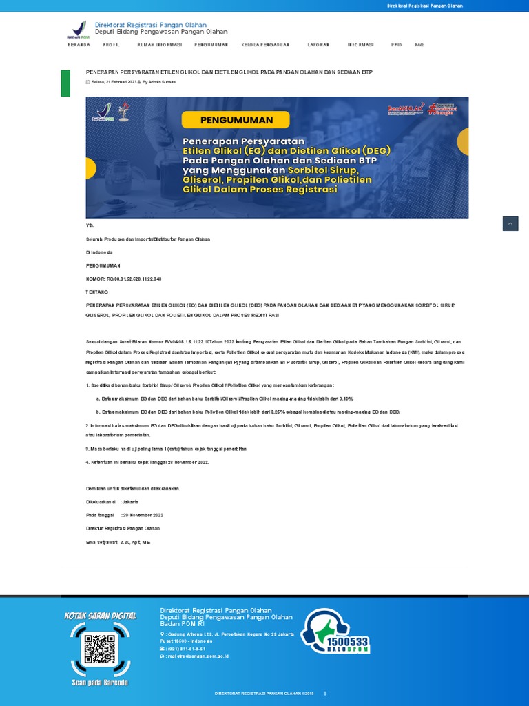 2022 - RG.03.01.52.523.11.22.348 - Penerapan Persyaratan EG Dan DEG Dalam Proses Registrasi | PDF