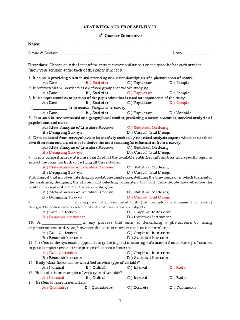 STAT 11 Summative Reviewer | PDF | Statistics | Chart