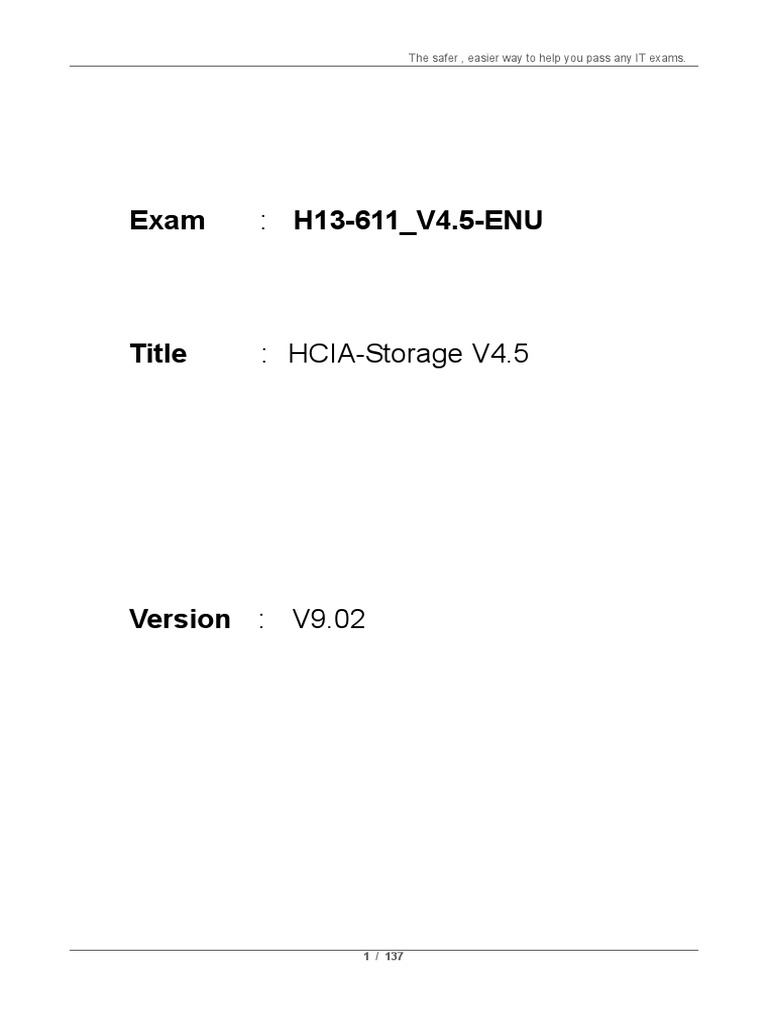 H13-611 - V4.5-Enu V9.02 | PDF | Backup | Computer Data Storage