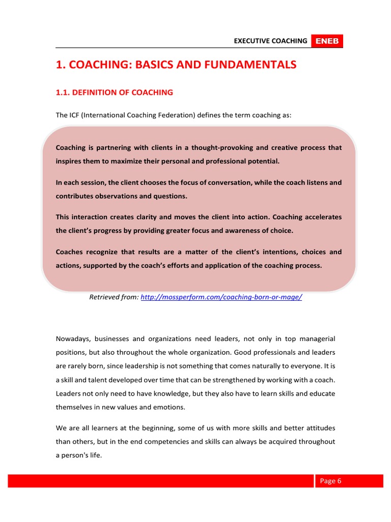 Coaching: Basics and Fundamentals | PDF | Classical Conditioning ...