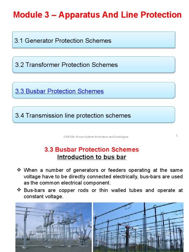 3.3 Busbar Protection Schemes | PDF | Electrical Substation | Electricity