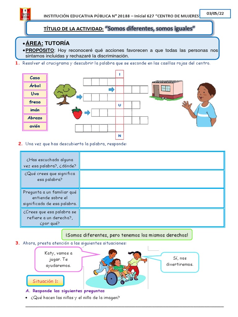 Actividad de Tutoría | PDF | Relaciones personales, crianza y ...