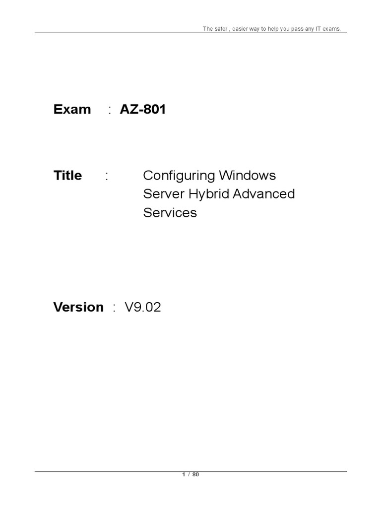 Az 801 | Download Free PDF | Active Directory | Hyper V