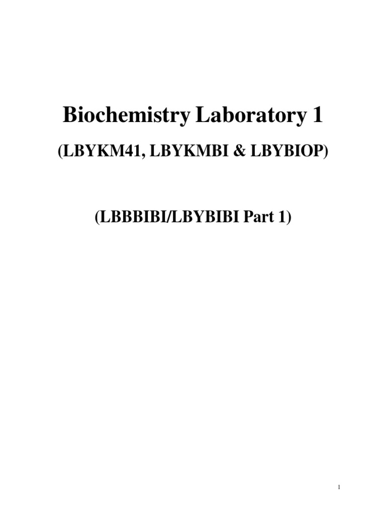 Biochemistry Laboratory Manual | PDF | Buffer Solution | Digestion