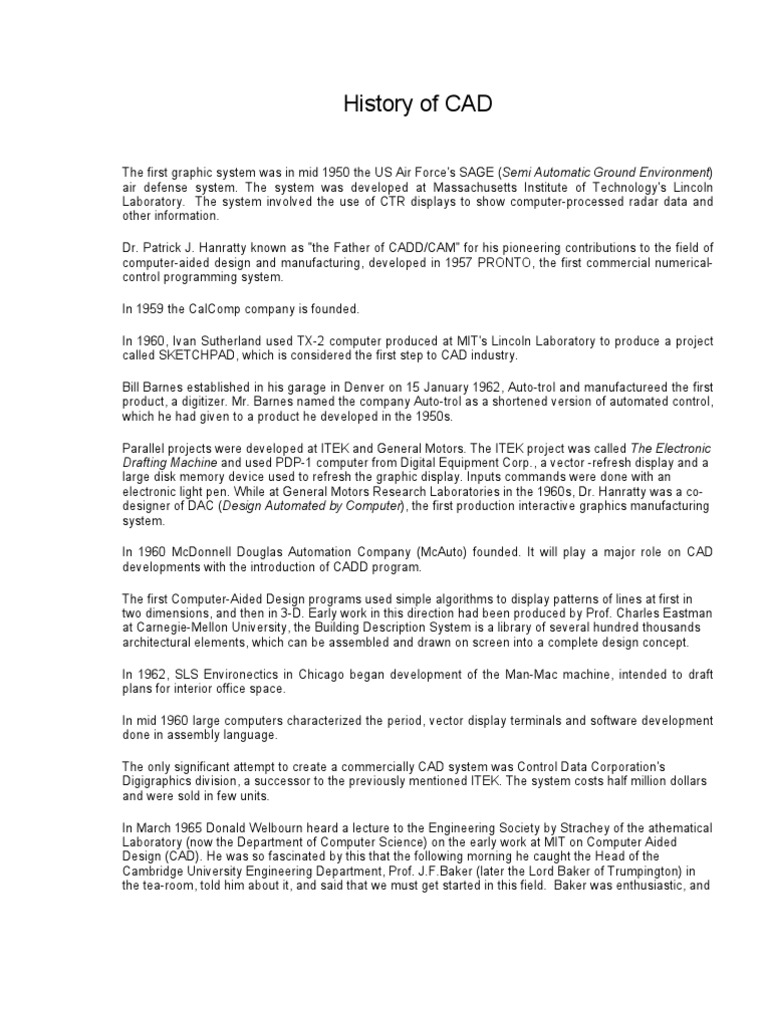 History of Cad | PDF | Auto Cad | Autodesk