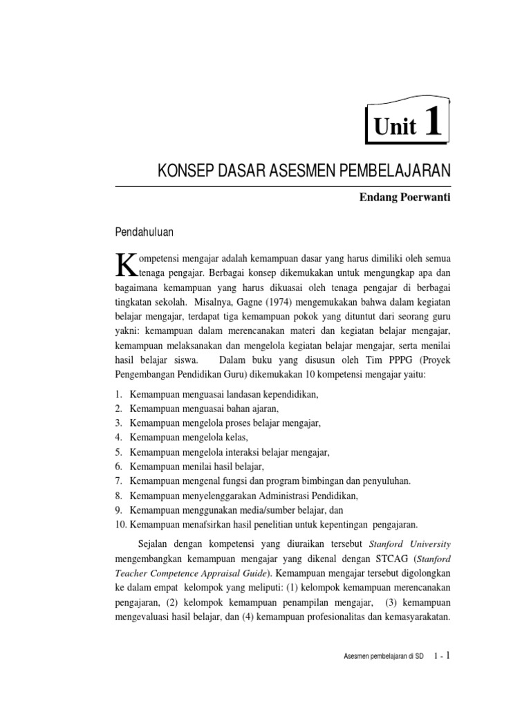 1 Konsep Dasar Asesmen Pembelajaran | PDF