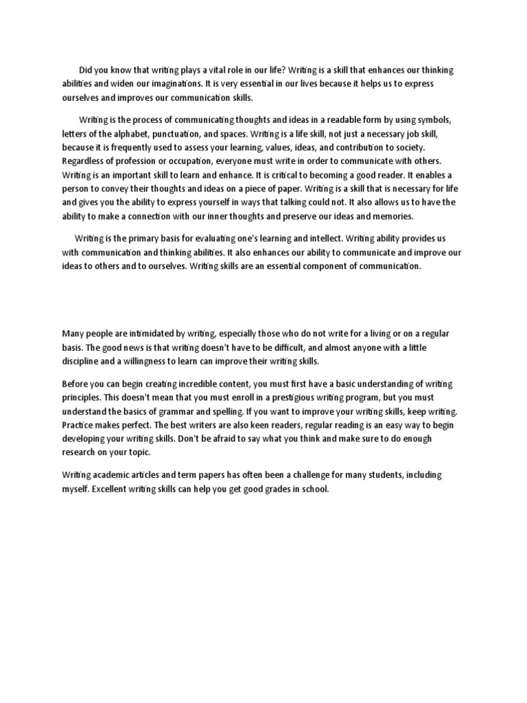 Importance of Writing | PDF