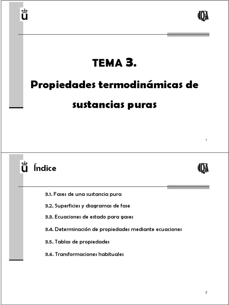Presentacion Tema-3 | PDF | Fase (materia) | Vapor