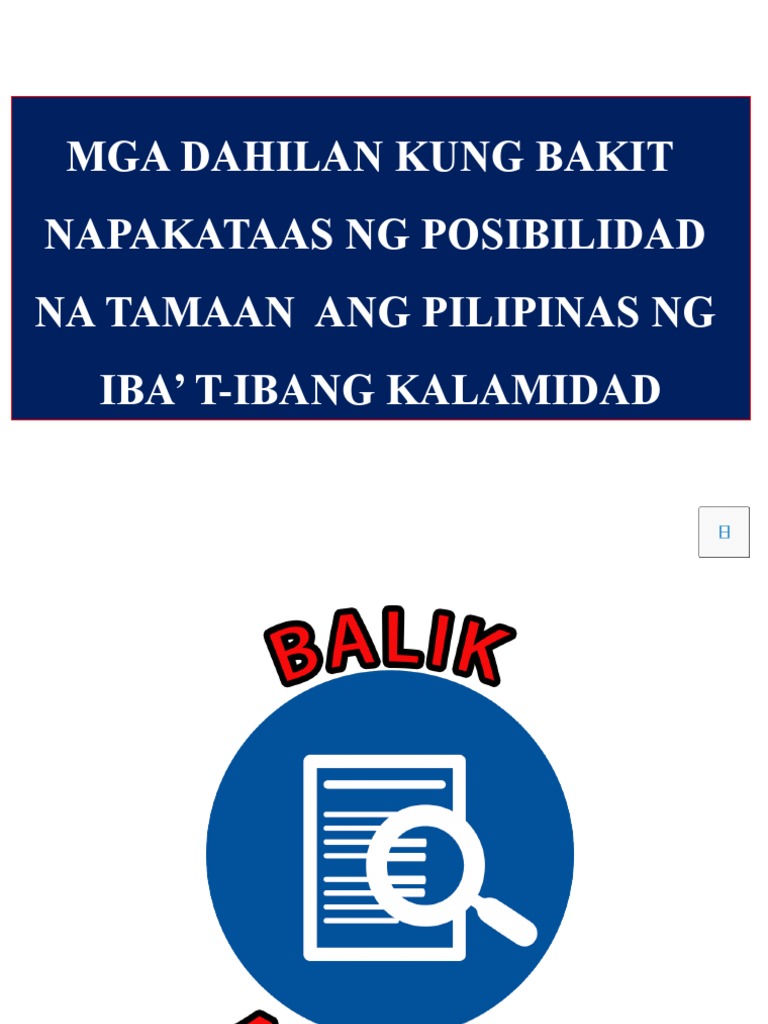 Sanhi NG Bagyo Lindol at Volcanic Eruption Sa Pilipinas | PDF