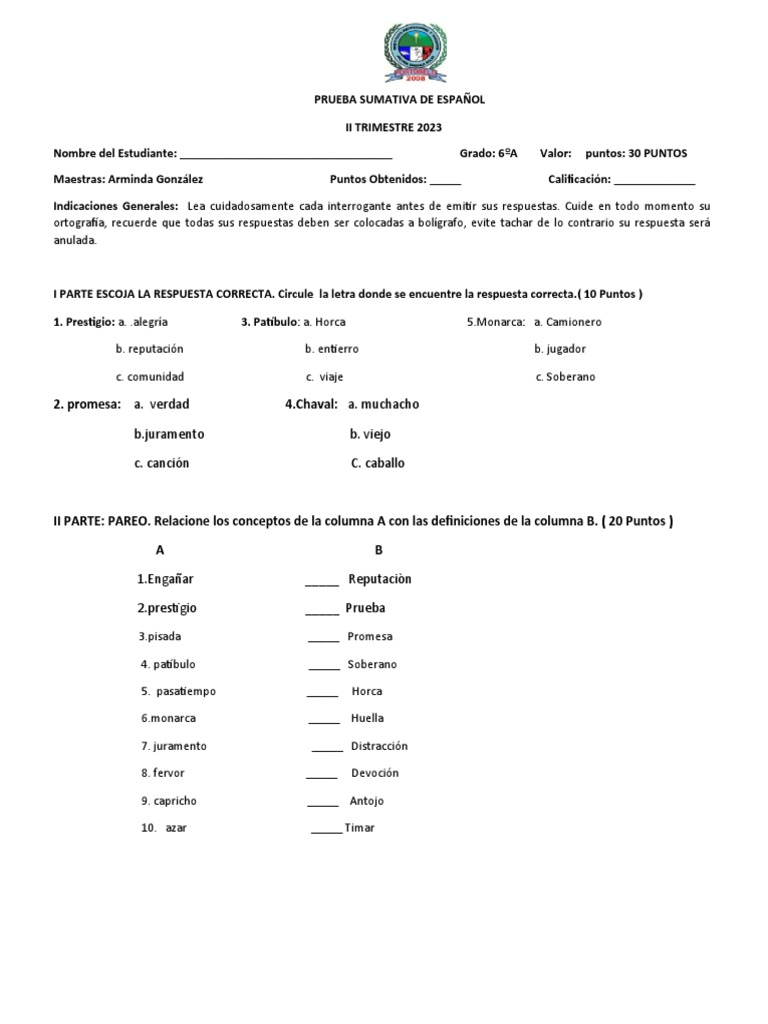 Formativo Antonimos Graduales | PDF