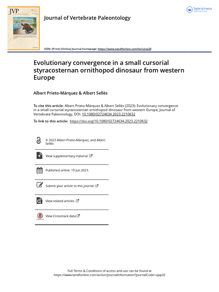 Small Cursorial Ornithopod Evolution | PDF | Anatomical Terms Of ...