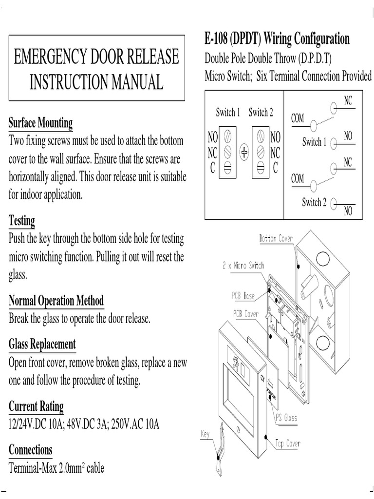 DPDT Micro Switch Emergency Door Release Guide | PDF | Technology & Engineering | Computers