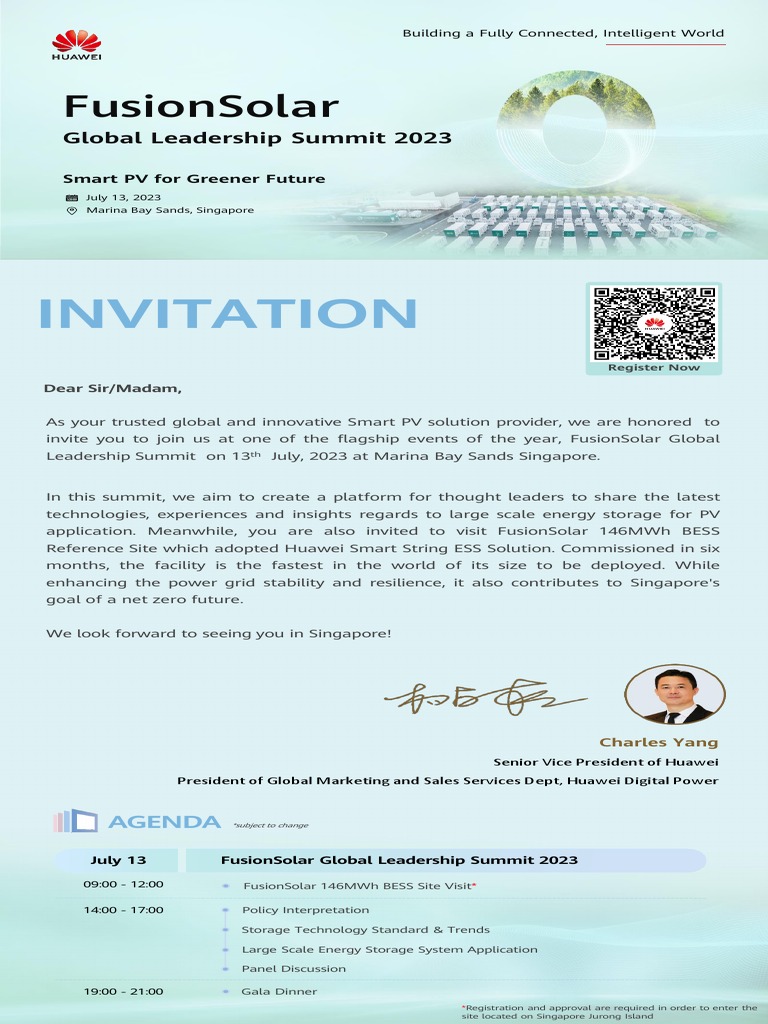 【Invitation】FusionSolar Global Leadership Summit 2023 | PDF