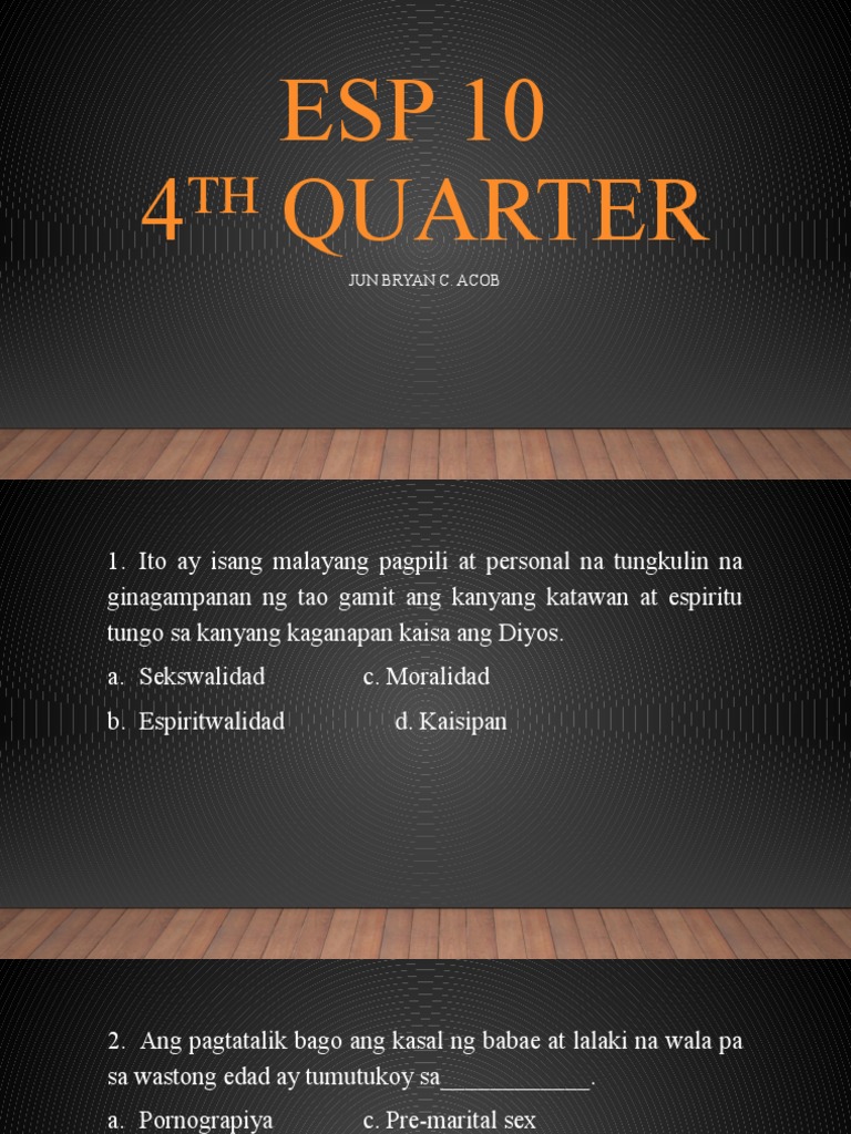 ESP 4th Reviewer | PDF